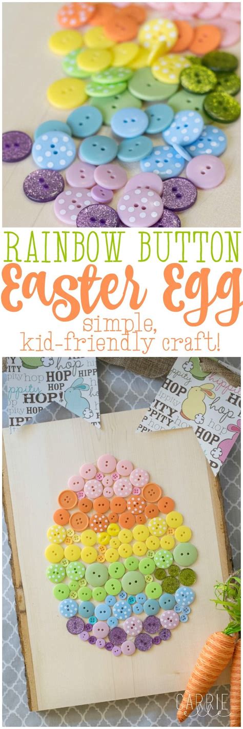Easy Easter Craft Button Easter Egg Easter Crafts Easter Crafts For