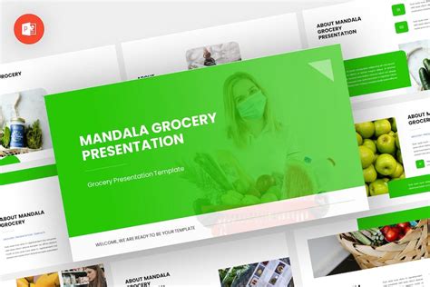 Мандала шаблоны Powerpoint для продуктовых магазинов Шаблоны