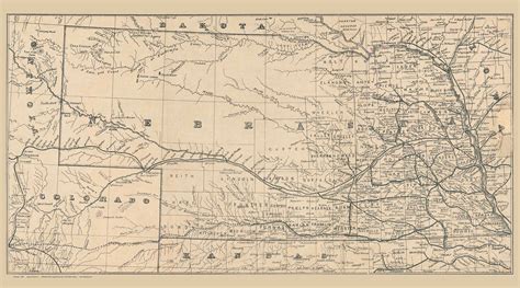 Nebraska 1880 Gast Old State Map Reprint Old Maps