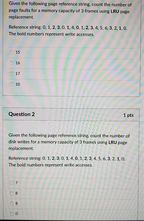 Solved Given The Following Page Reference String Count The Chegg