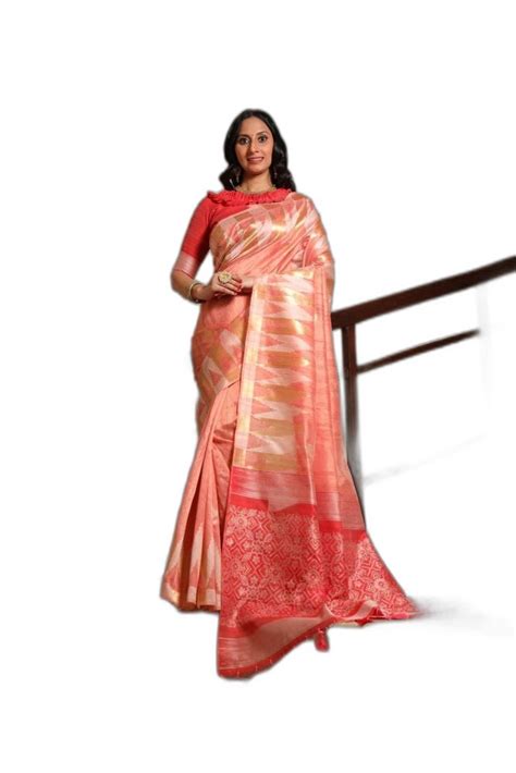 Red Jamdani Banarsi Silk Saree 55 M Separate Blouse Piece At Rs 799