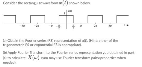 Solved Consider The Rectangular Waveform Xt Shown Below