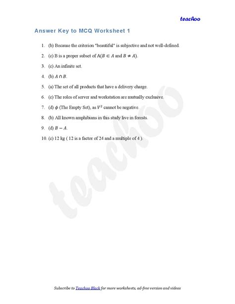 Sets Mcqs Download Pdf Worksheet For Class 11 Practice Questions