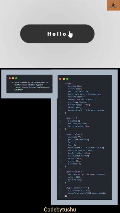 Hello Button Tool In Html With Css Html Css Codebytushu Coding Youtube