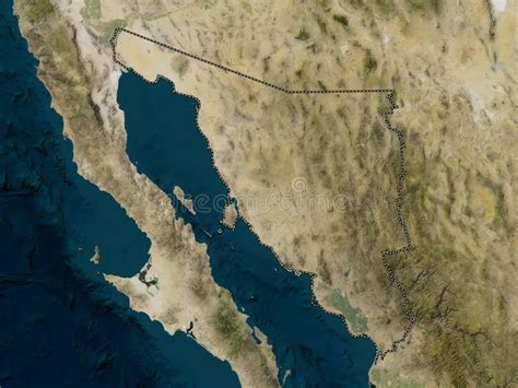 Sonora Mexico Low Res Satellite No Legend Stock Illustration