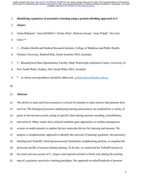 pdf identifying regulators of associative learning using a protein
