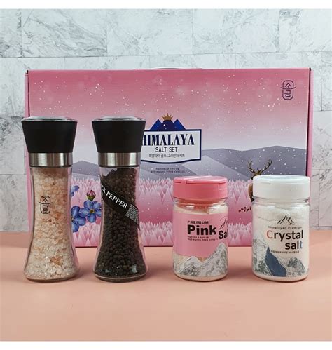 결혼식 돌잔치 장례조문 칠순 답례품 명절선물세트 91행사 히말라야 핑크솔트 통후추 그라인더 4종세트b 티몬