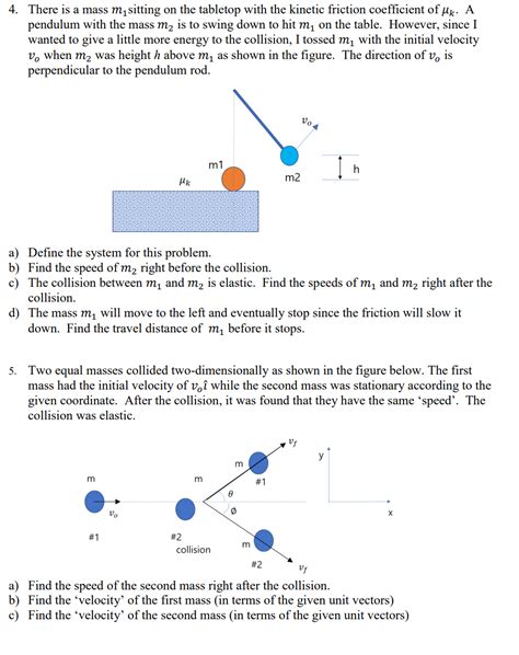 solved three equal masses collided as shown in the figure