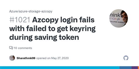 Azcopy Login Fails With Failed To Get Keyring During Saving Token