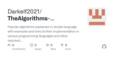 Github Darkelf2021thealgorithms Explanation Popular Algorithms