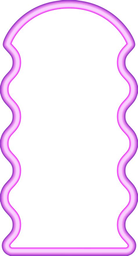Wavy Border Frame Squiggle Edge Rectangle Neon Color Scallop Shape Retro Groovy Aesthetic