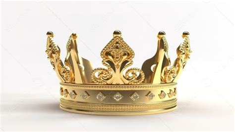 Isolated White Featuring A 3d Rendered Golden Crown Powerpoint Background For Free Download