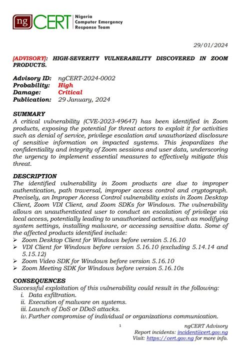 Nigeria Computer Emergency Response Team Ngcert On Linkedin Advisory