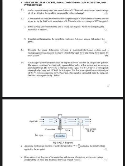 Solved 2 Sensors And Transducers Signal Conditioning Data