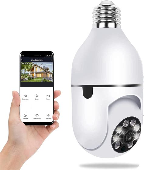 Icca Ampoule Cam Ra Ext Rieure Wifi Degr S De S Curit Sans Fil