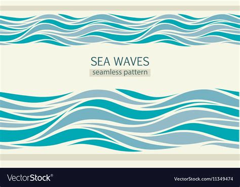 Seamless Patterns With Stylized Waves Royalty Free Vector