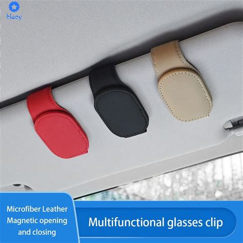 Car Glasses Clip Car Sun Visor Storage Artifact Leather Sunglasses Card