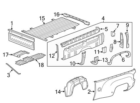 Gmc Sierra HD Truck Bed Panel Reinforcement Upper FT McElveen Buick GMC