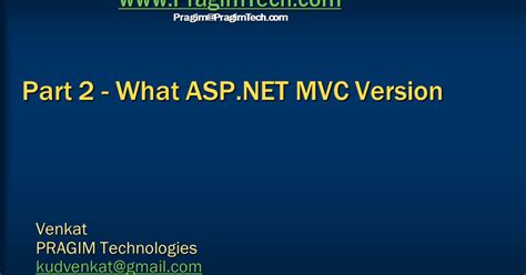 Sql Server Net And C Video Tutorial Part 2 What Aspnet Mvc Version