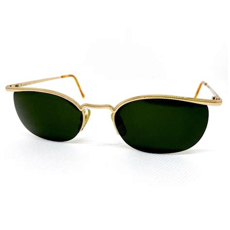 Giorgio Armani Vintage Sunglasses Rare Oval Nylor Gol Gem