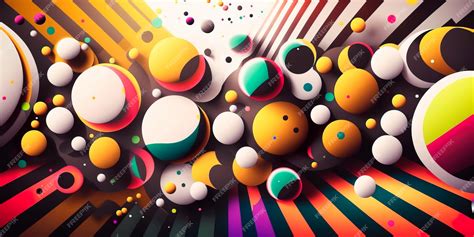 Premium Photo Abstract Background With Colorful Stripes And Dots Generative Ai
