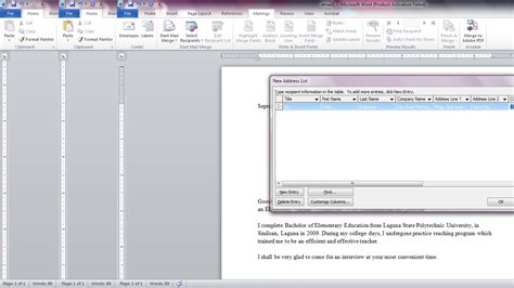 Creating A Mail Merge Creating A Mail Merge