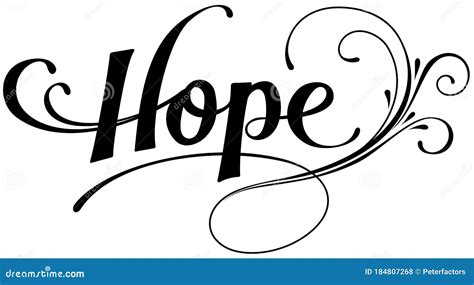 Hope Custom Calligraphy Text Stock Vector Illustration Of Handwritten Black 184807268