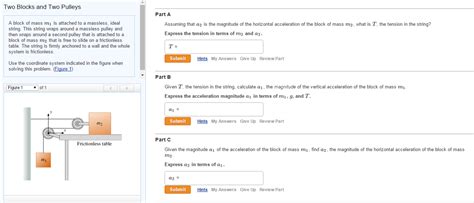 solved two blocks and two pulleys a block of mass m is
