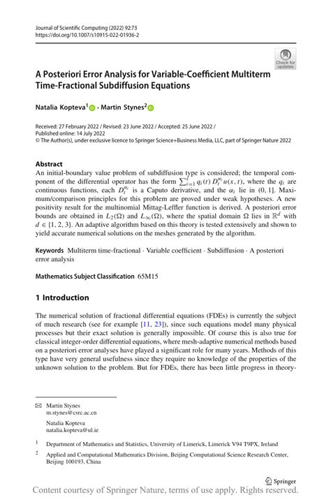 A Posteriori Error Analysis For Variable Coefficient Multiterm Time