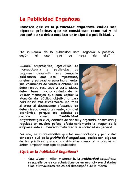 La Publicidad Enganosa La Publicidad Engañosa Conozca Qué Es La
