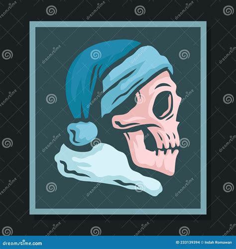 Santa Claus Skull Character Celebrate Of Merry Christmas And Happy New