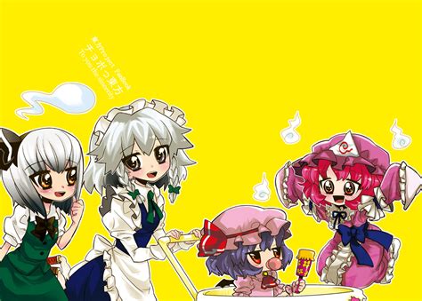 Remilia Scarlet Izayoi Sakuya Konpaku Youmu Saigyouji Yuyuko And Konpaku Youmu Touhou