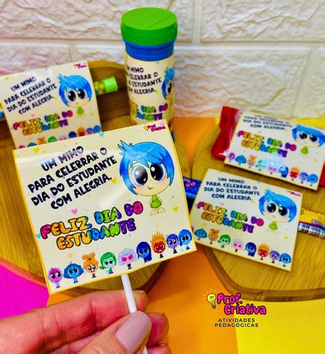 KIT PORTA PIRULITO E BOLHA DE SABÃO DIA DO ESTUDANTE Prof Criativa