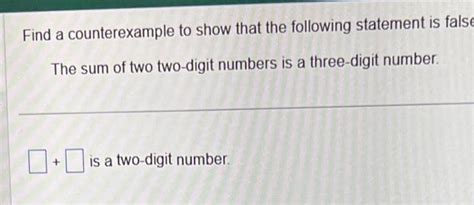 solved find a counterexample to show that the following