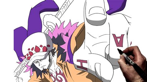 How To Draw Trafalgar Law Step By Step One Piece Youtube