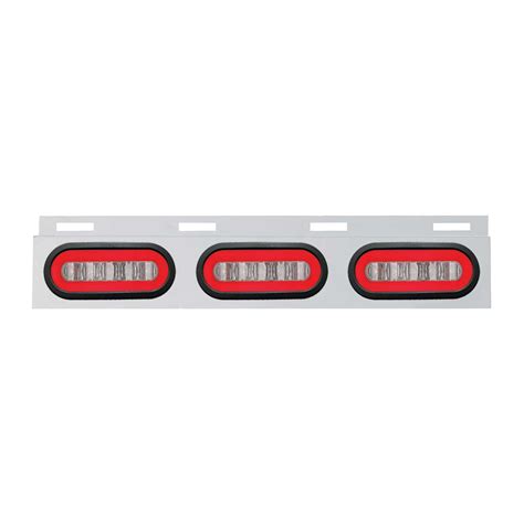 Mud Flap Plates Top Mud Flap Bracket With 3 Red Led Oval Glo Lights