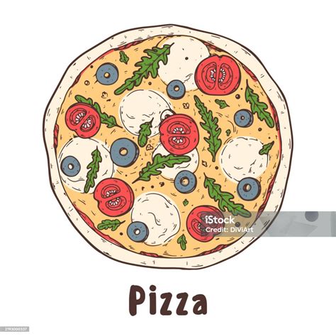 손으로 그린 피자 이탈리안 피자 디자인 요소 벡터 일러스트 레이 션 이탈리안 음식 스케치 메뉴 패키지 디자인 개념에 대한 스톡 벡터 아트 및 기타 이미지 Istock