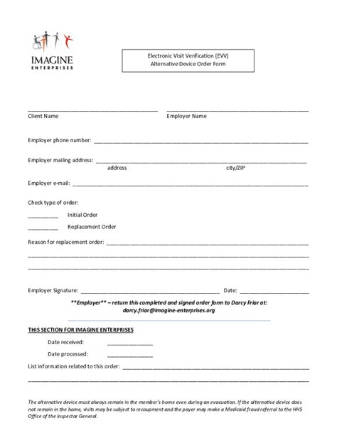 Fillable Online Electronic Visit Verification Evv Request For