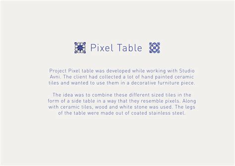 Pixel Table On Behance