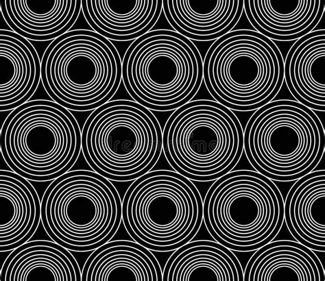 Vector Modern Seamless Geometry Pattern Circles Concentric Black And White Abstract Stock