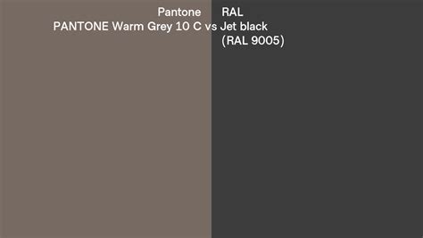 Pantone Warm Grey 10 C Vs Ral Jet Black Ral 9005 Side By Side Comparison