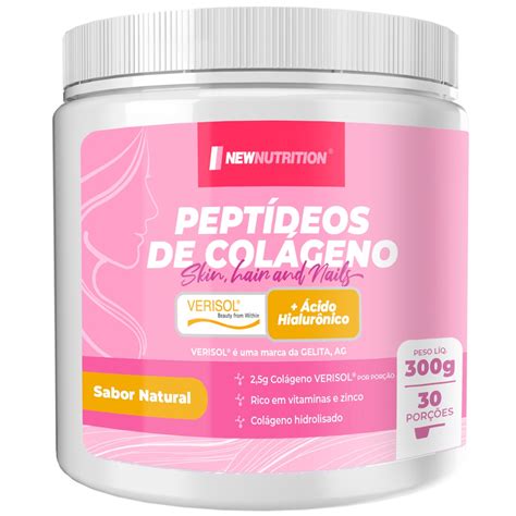 Colágeno Verisol Ácido Hialurônico em Pó 300g Natural NewNutrition