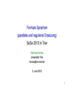 Fillable Online Uni Trier Parallele Ersetzungsverfahren Universit T