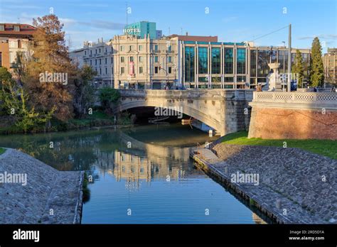 Ponte Del Popolo And Giuseppe Garibaldi Street In Padua Italy Stock