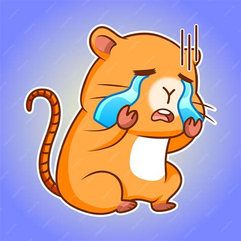 Premium Vector A Cute Hamster Sad And Crying