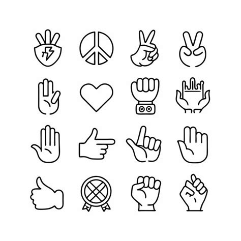 Conjunto De Iconos De Contorno Negro Vector Premium Generado Con Ia