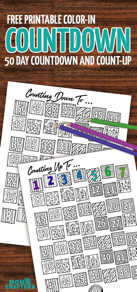 Printable Countdown Calendar And Progress Tracker Color In Moms