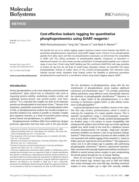 pdf cost effective isobaric tagging for quantitative