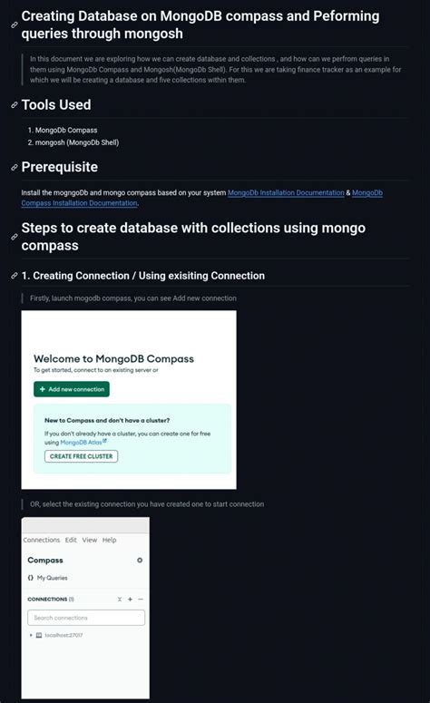 I Documented A Readme File To Streamline The Process Of Creating A Database Using Mongodb