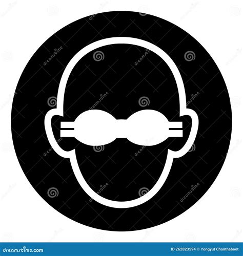 Wear Opaque Eye Protection Symbol Sign Vector Illustration Isolated On